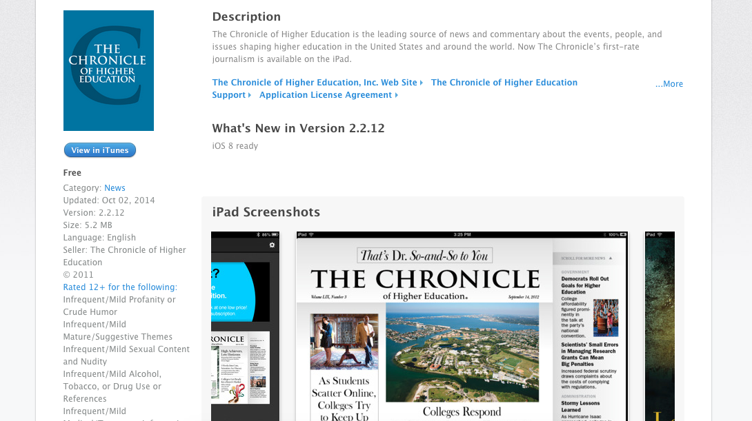 The Chronicle iPad app (bad design) – IXD@Pratt