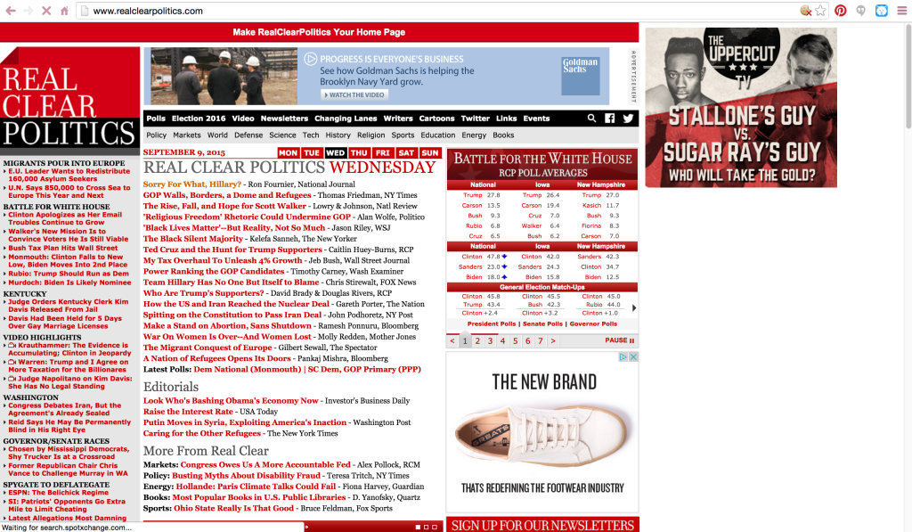 Design Critique: RealClearPolitics.com (Accessed by Google Chrome ...
