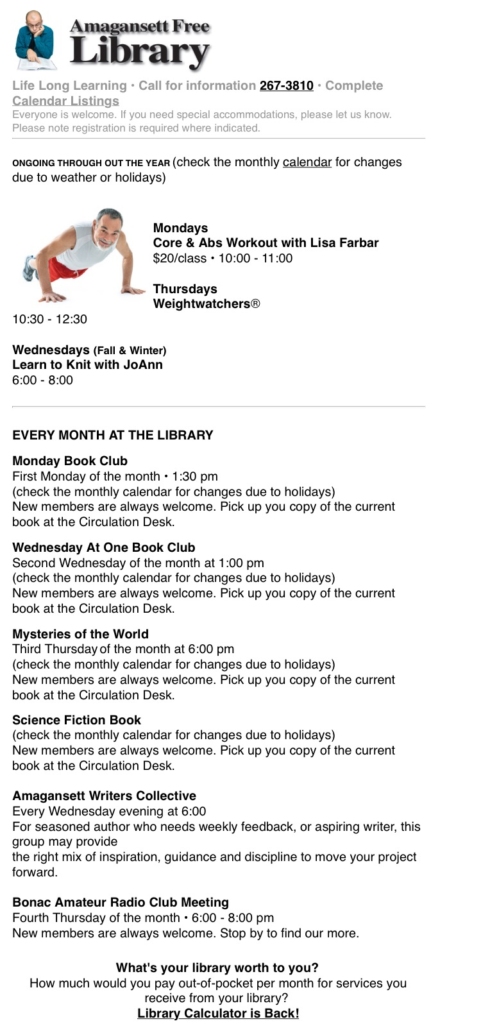 Design Critique: Amagansett Free Library (Desktop & Mobile) – IXD@Pratt