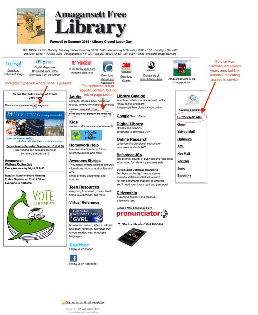 Design Critique: Amagansett Free Library (Desktop & Mobile) – IXD@Pratt