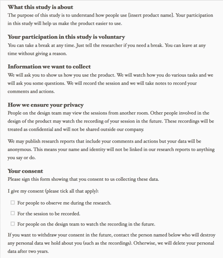 Informed Consent and the Six Step Model – IXD@Pratt