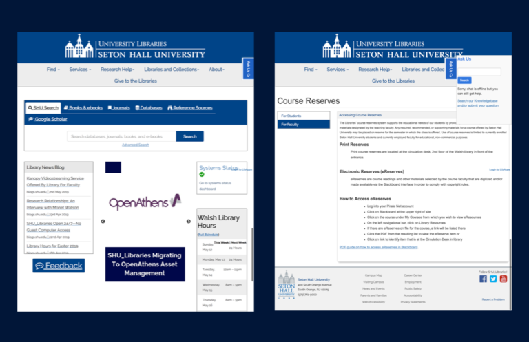 Re-design of Seton Hall University Libraries Website – IXD@Pratt