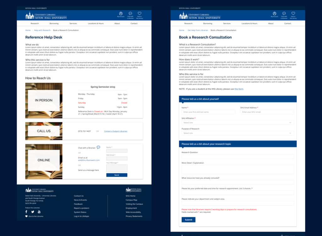 Re-design of Seton Hall University Libraries Website – IXD@Pratt