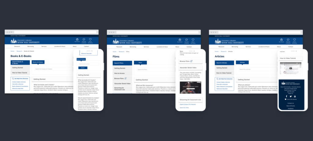 Re-design of Seton Hall University Libraries Website – IXD@Pratt