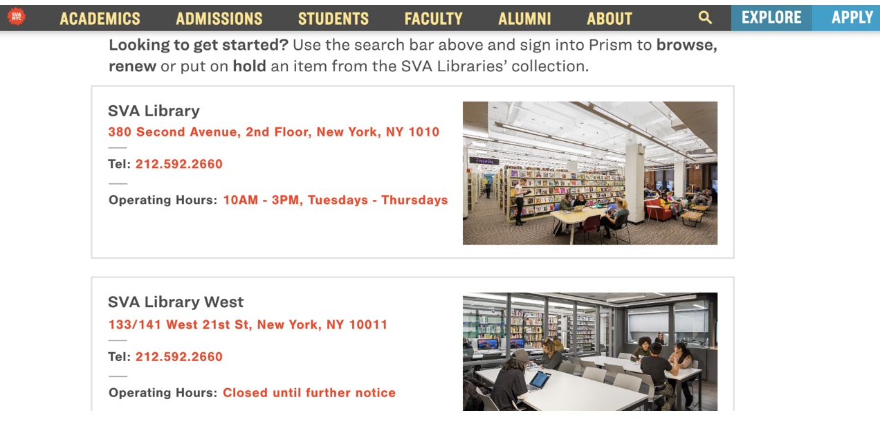 Evaluation Story: School of Visual Arts Library – IXD@Pratt