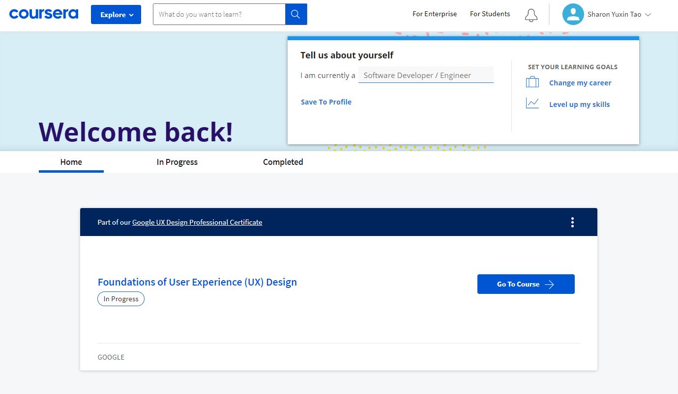 Design Critique: Coursera (Web Version) – IXD@Pratt